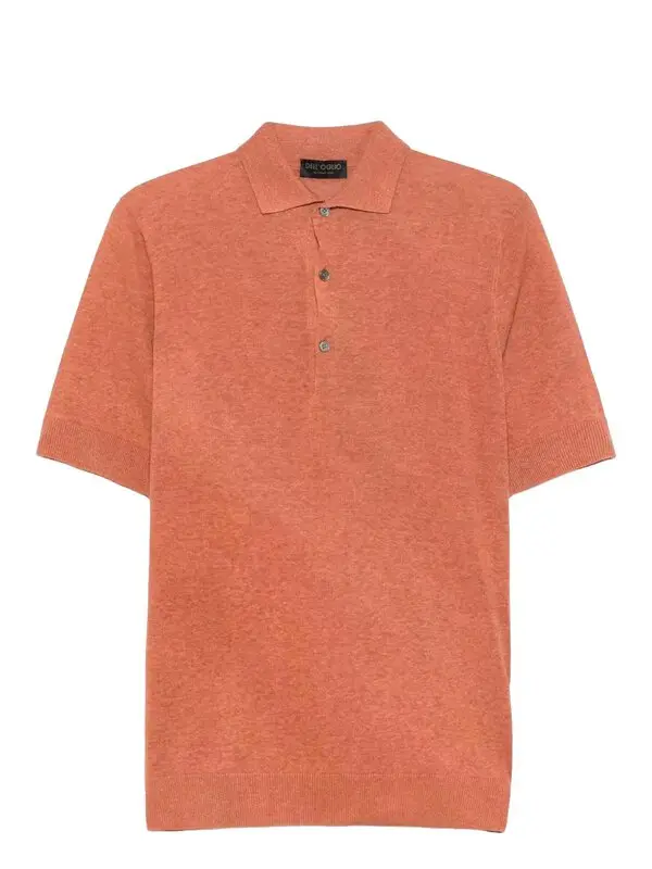 DELL'OGLIO Fine-knit Polo Shirt - Brown