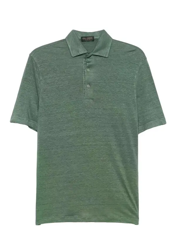 DELL'OGLIO Linen Polo Shirt - Green