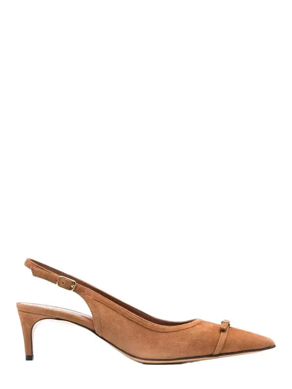 ERALDO 50mm Suede Slingback Pumps - Brown