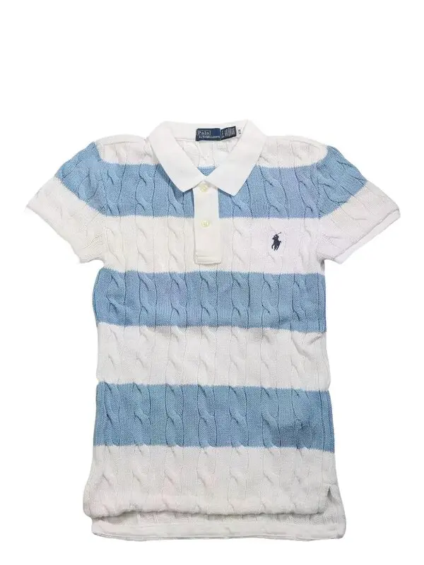 Polo Ralph Lauren Striped Cable-knit Polo Shirt - White
