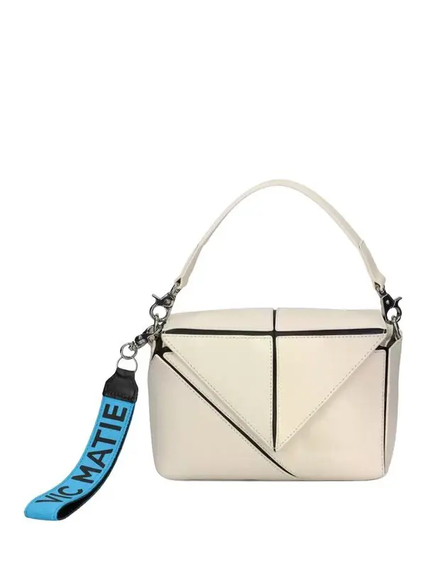 VIC MATIE Geometric-paneled Shoulder Bag - Neutrals