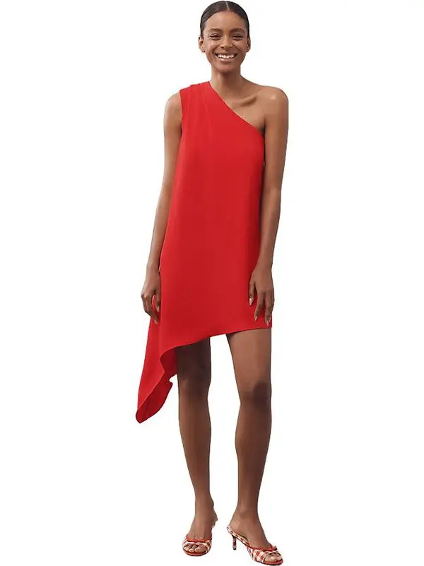Endless Rose One-shoulder Asymmetric Mini Dress - Red