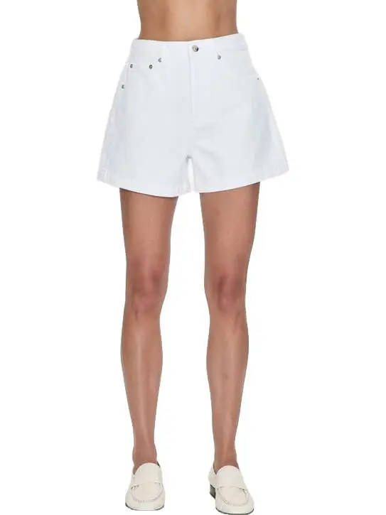 PISTOLA Saige High-waisted Denim Shorts - Polished White