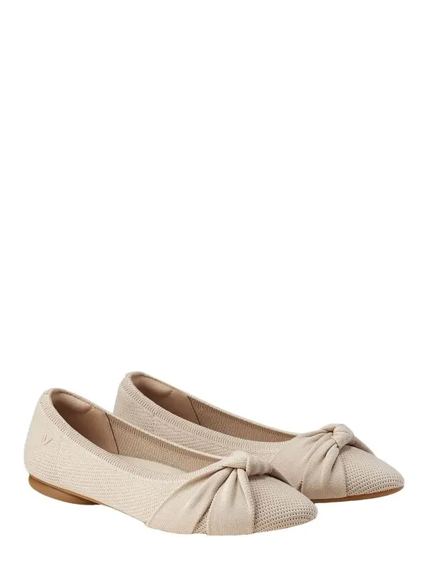 Vivaia Knotted Detail Flats - Almond