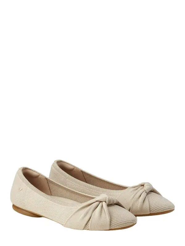 Vivaia Knotted Detail Flats - Almond