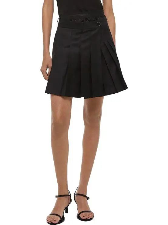 Helmut Lang Pleated Wool Skort - Black