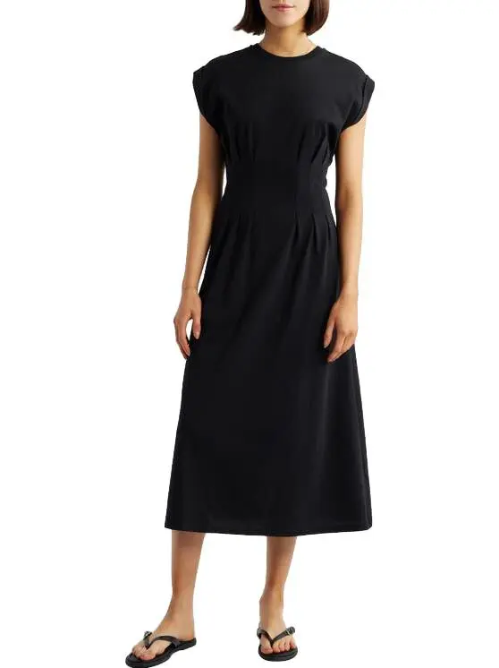 FRAME The Jersey Organic Cotton A-line Dress - Black