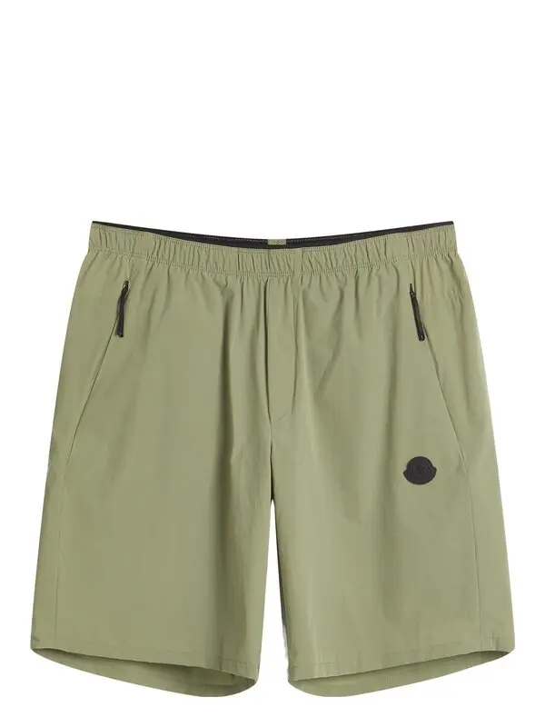 Moncler Bi-stretch Nylon Opaque Shorts - Green