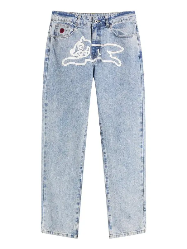 ICECREAM Running Dog Straight Leg Denim Jeans - Heavy Wash Blue