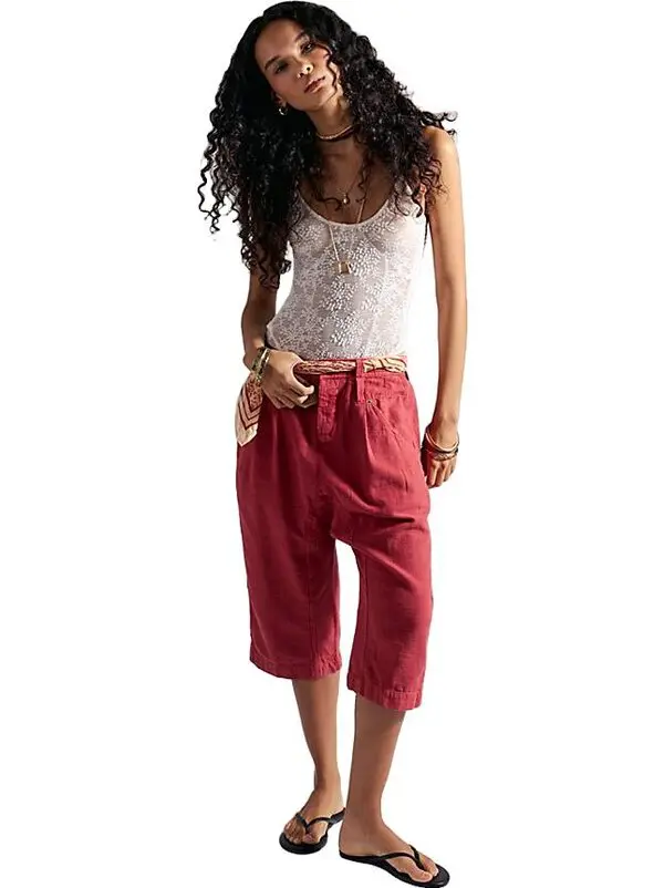 Free People We The Free Maven Crop Harem Pants - Berry Twist