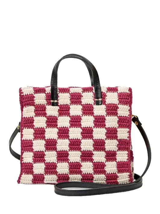 Clare V. Petit Summer Simple Knit Tote Bag - Plummy/cream