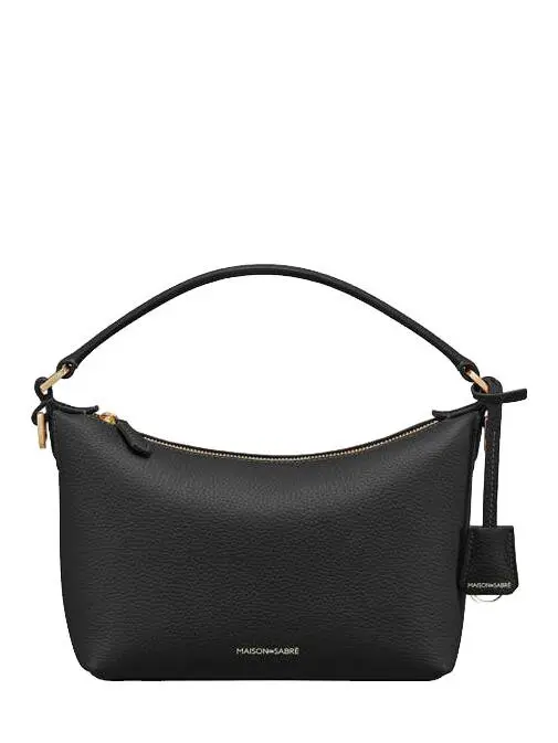 MAISON DE SABRE Small Leather Soft Hobo - Black Caviar
