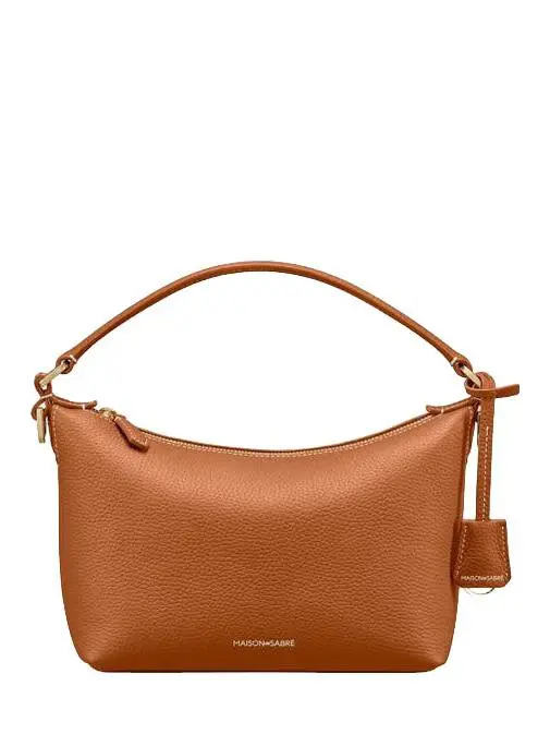 MAISON DE SABRE Small Leather Hobo - Pecan Brown
