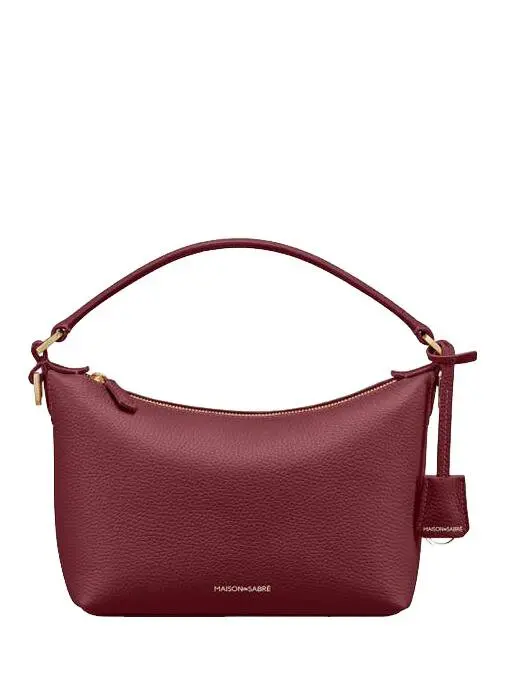 MAISON DE SABRE Small Leather Hobo - Plum Red