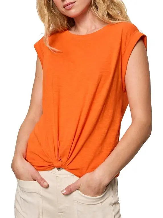 Sanctuary Knotted Muscle Tee - Hibiscus Orange