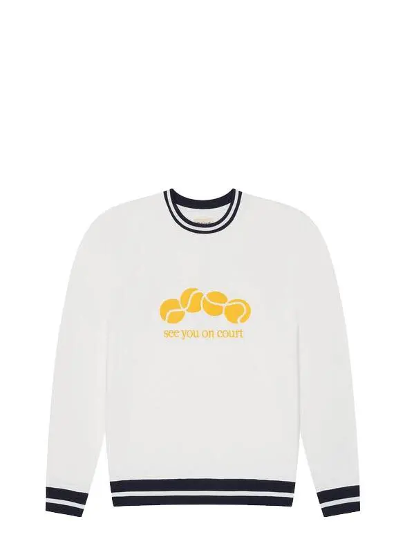 ELLSWORTH + IVEY Elle See You On Court Sweatshirt - Yellow