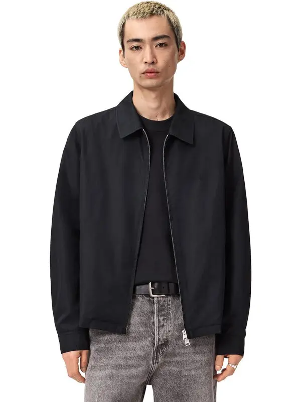 ALLSAINTS Trey Ramskull Jacket With Pointed Collar - Black
