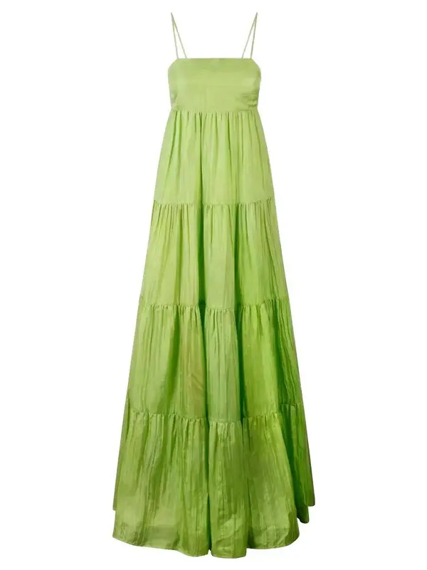 THE ROSE IBIZA Silk Maxi Dress - Green