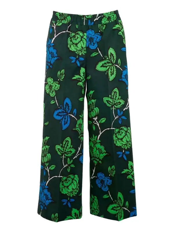 P.a.r.o.s.h Floral-print Trousers - Green