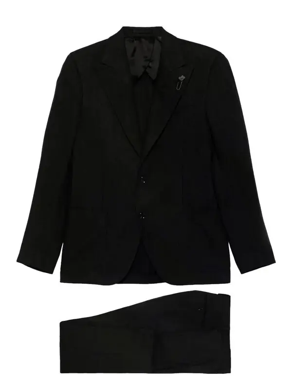 LARDINI Brooch-detail Suit - Black