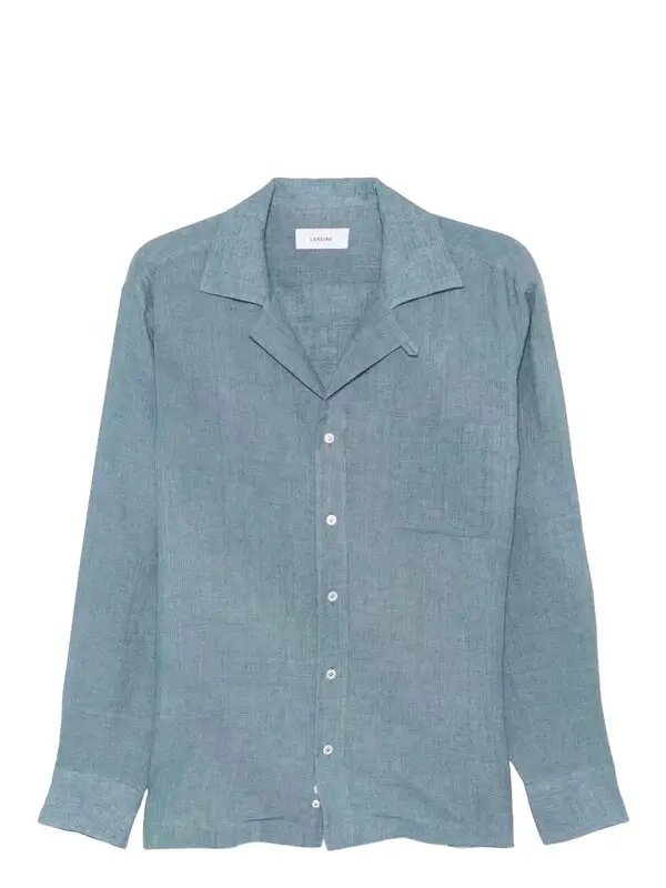 LARDINI Linen Shirt - Blue