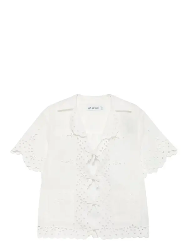 SELF-PORTRAIT Embroidered Shirt - White