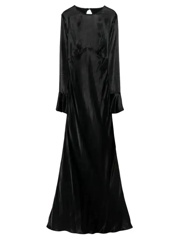 MOOS STUDIO Satin Maxi Dress - Black