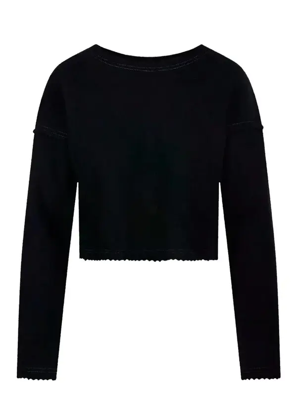 Max Mara Scalloped-edge Crop Top - Black