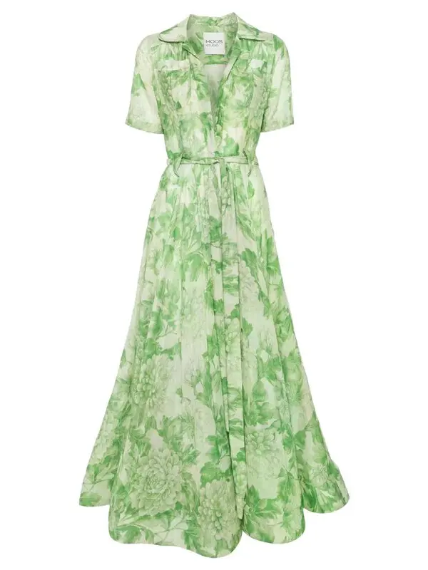MOOS STUDIO Botanica Maxi Dress - Green