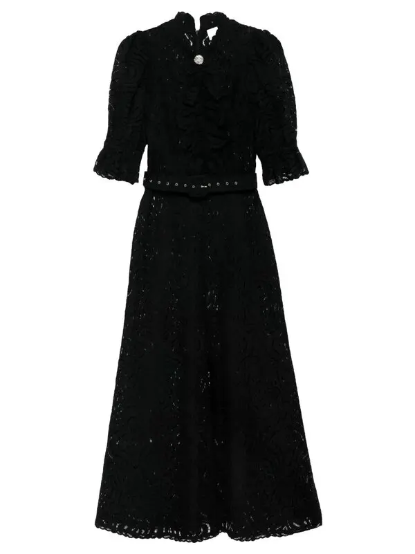 MOOS STUDIO Lace Maxi Dress - Black