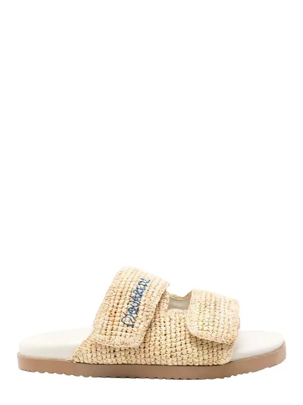 Dsquared2 Logo-embroidered Slides - Neutrals