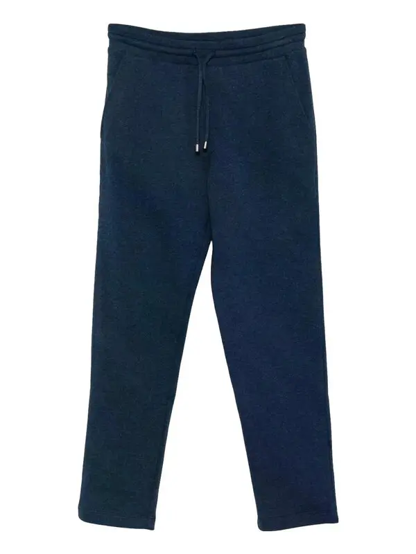 Canali Mélange-effect Track Pants - Blue