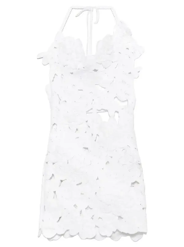 Blumarine Open-work Mini Dress - White