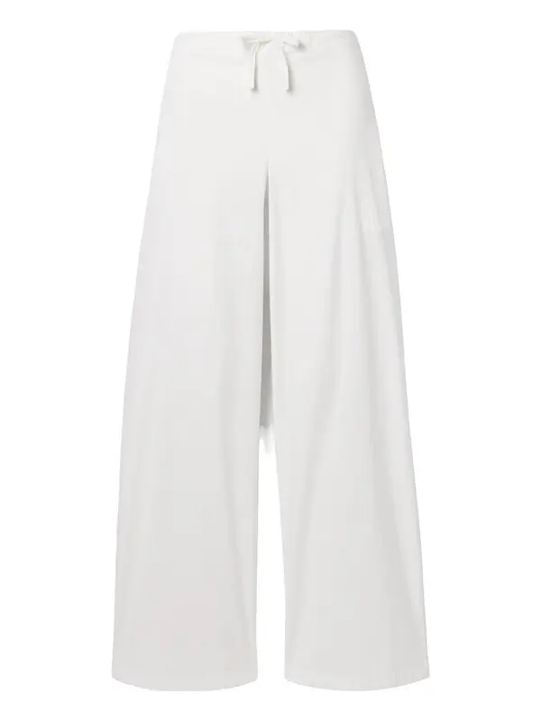 SKIMS Cotton-blend Poplin Wide-leg Pants - White