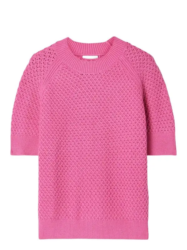 Varley Lucy Waffle-knit Sweater - Pink
