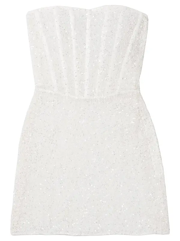 Kiki De Montparnasse Ange Embellished Lace Mini Dress - Neutrals