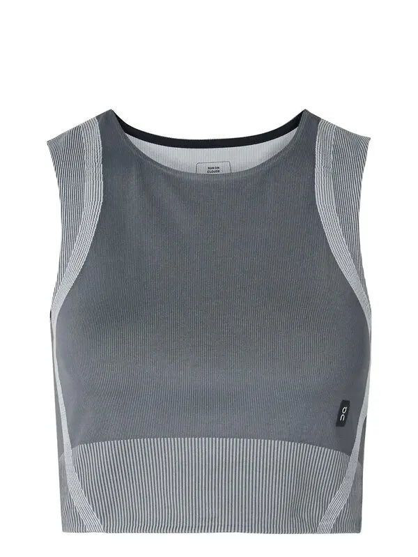 On Studio Cropped Ribbed Tank - Gray