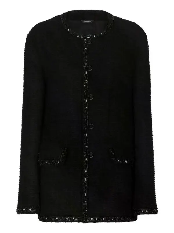 Dolce & Gabbana Sequin-embellished Bouclé Jacket - Black