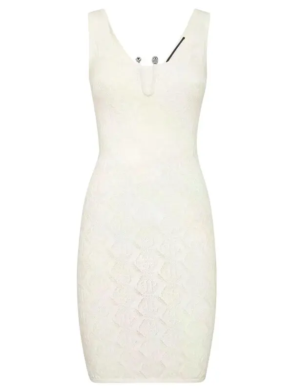 Philipp Plein Monogram Mini Dress - White