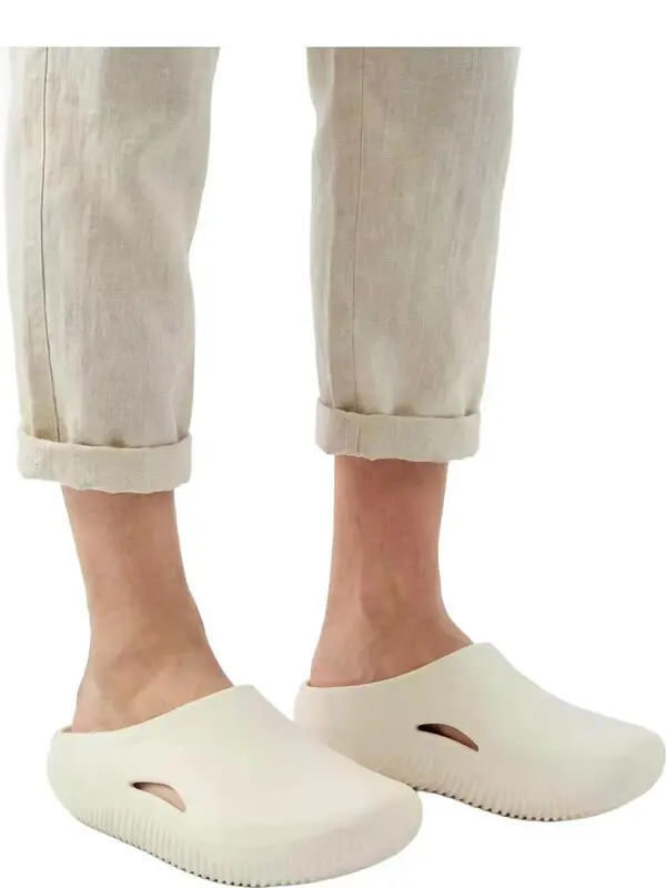 CROCS Logo-embossed Round-toe Slides - Neutrals