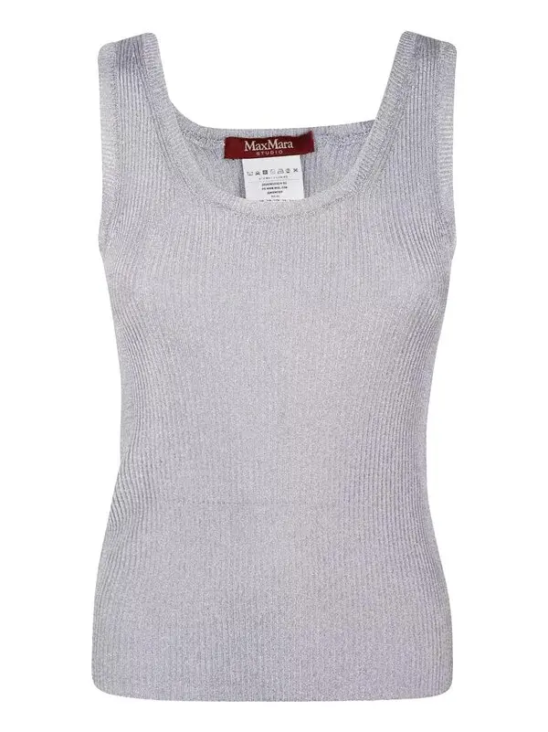 Max Mara Ribbed-knit Tank Top - Silver