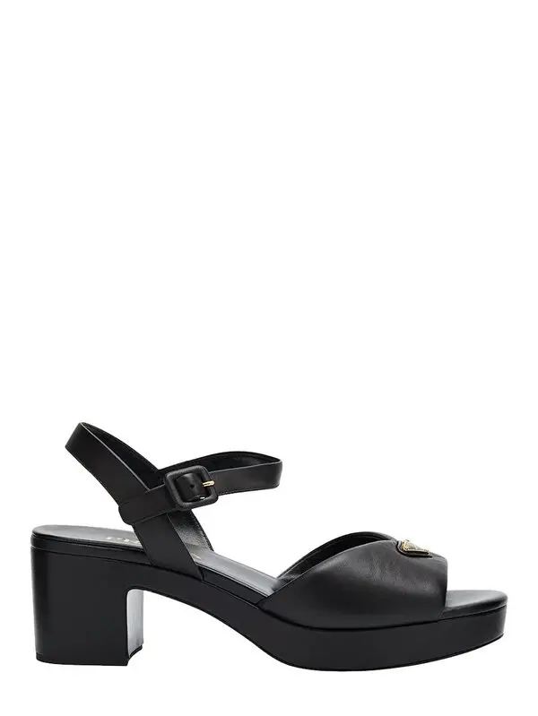 Prada Soft Nappa Platform Sandals - Nero