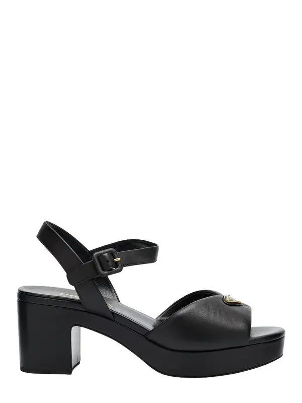 Prada Soft Nappa Platform Sandals - Nero