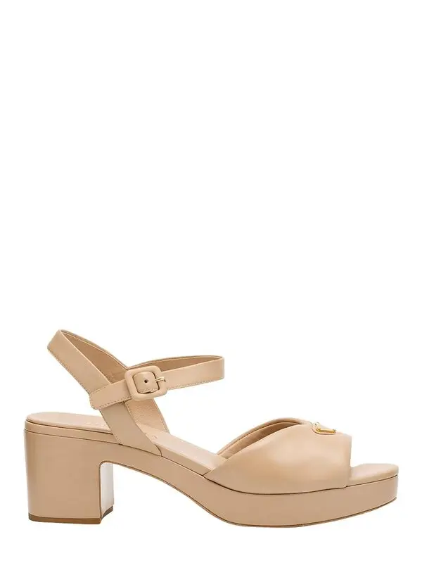 Prada Soft Nappa Platform Sandals - Sabbia
