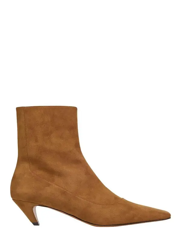Stella McCartney Spur Vegan Suede Ankle Booties - Pecan