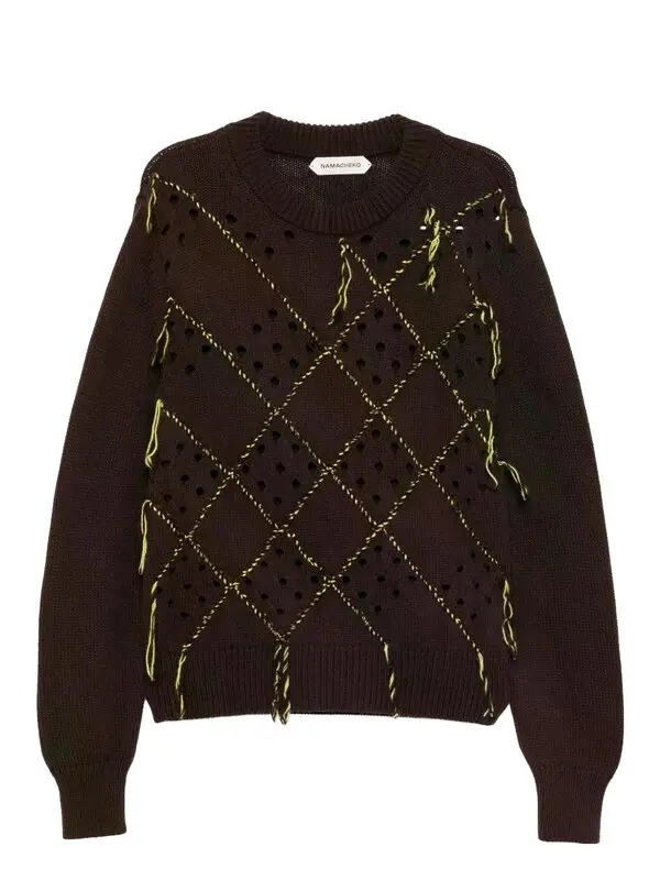 NAMACHEKO Argyle-intarsia Jumper - Brown