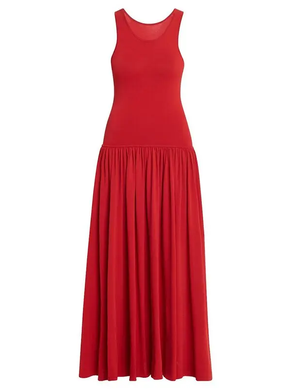 Loulou De Saison Jada Knit Maxi Dress - Red