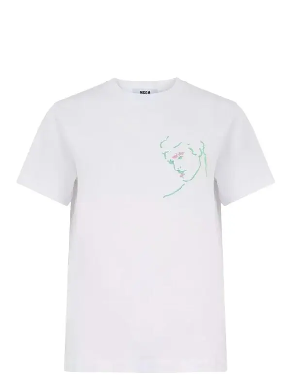 MSGM Embroidered T-shirt - White