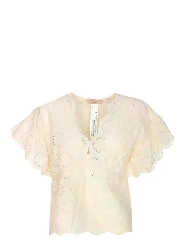 TWINSET Broderie-anglaise Blouse - White
