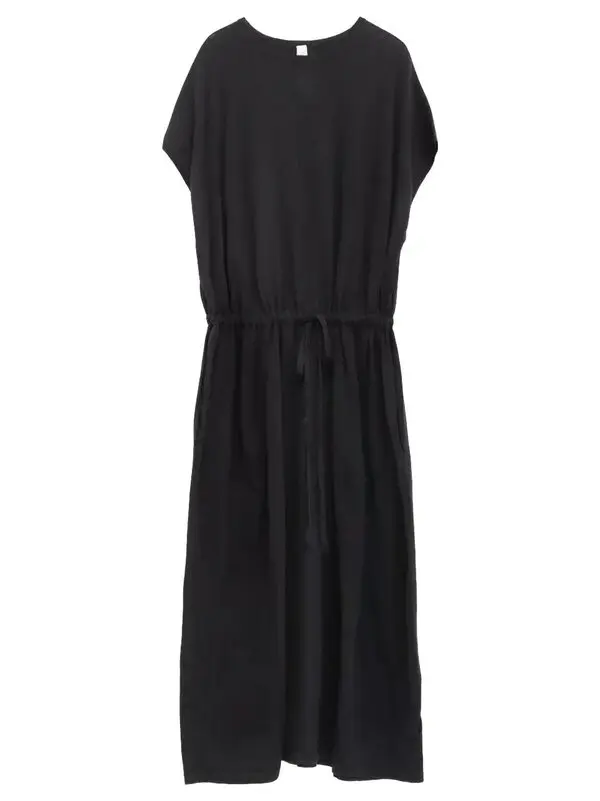 LAUREN MANOOGIAN Drawstring-waist Midi Dress - Black